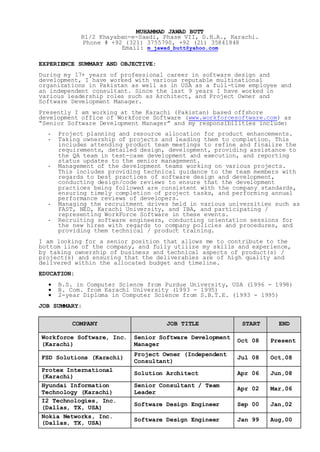 Jawad's Resume | DOCX