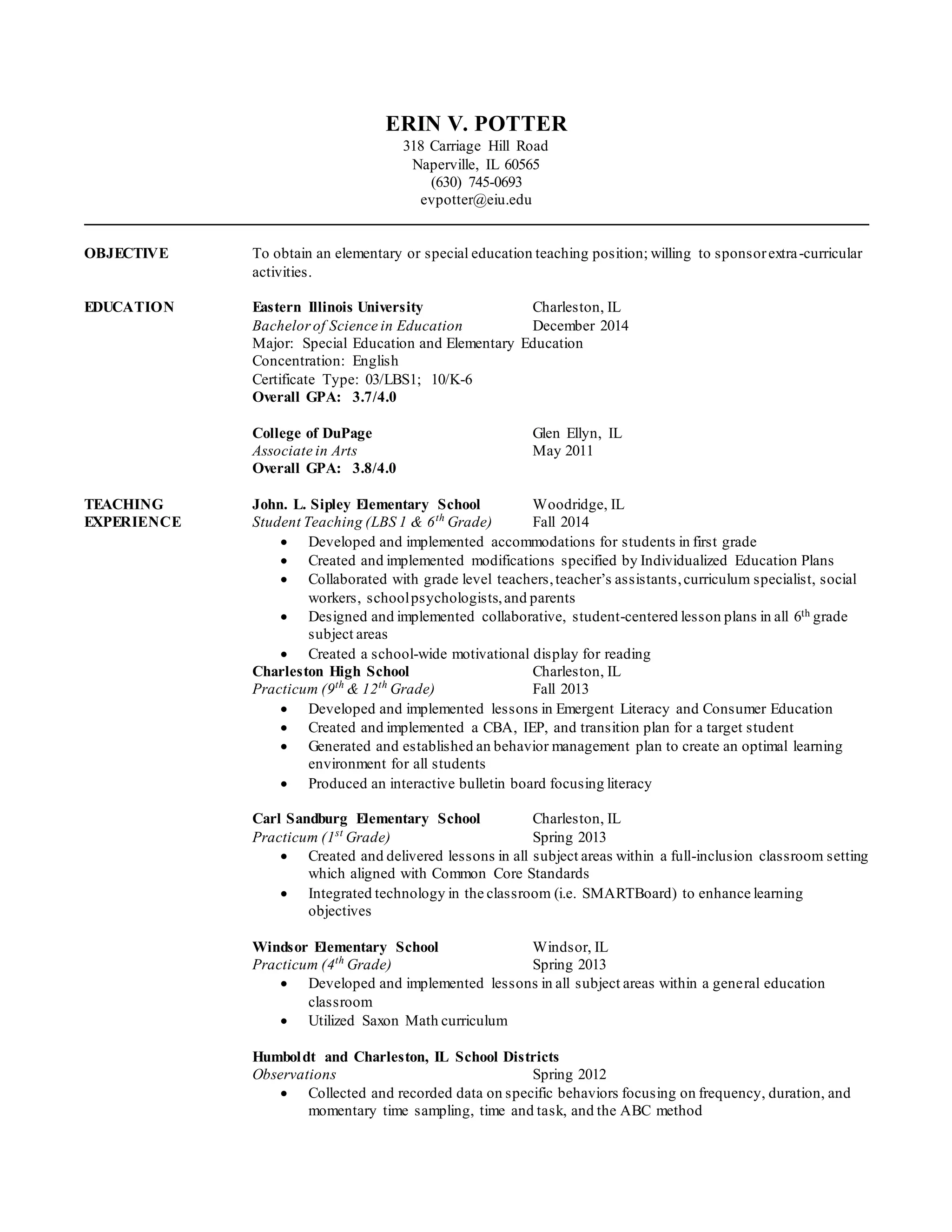Erin Potter Resume | DOCX