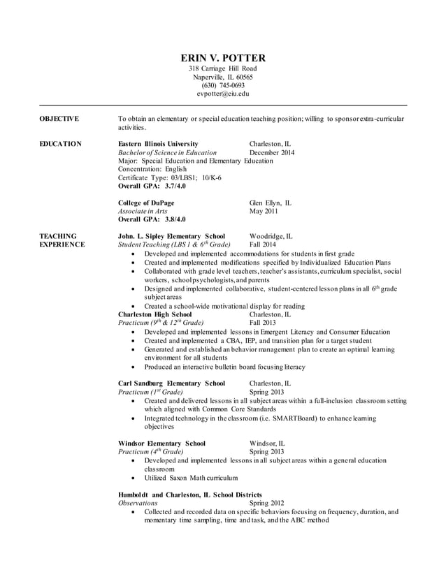 Erin Potter Resume | DOCX