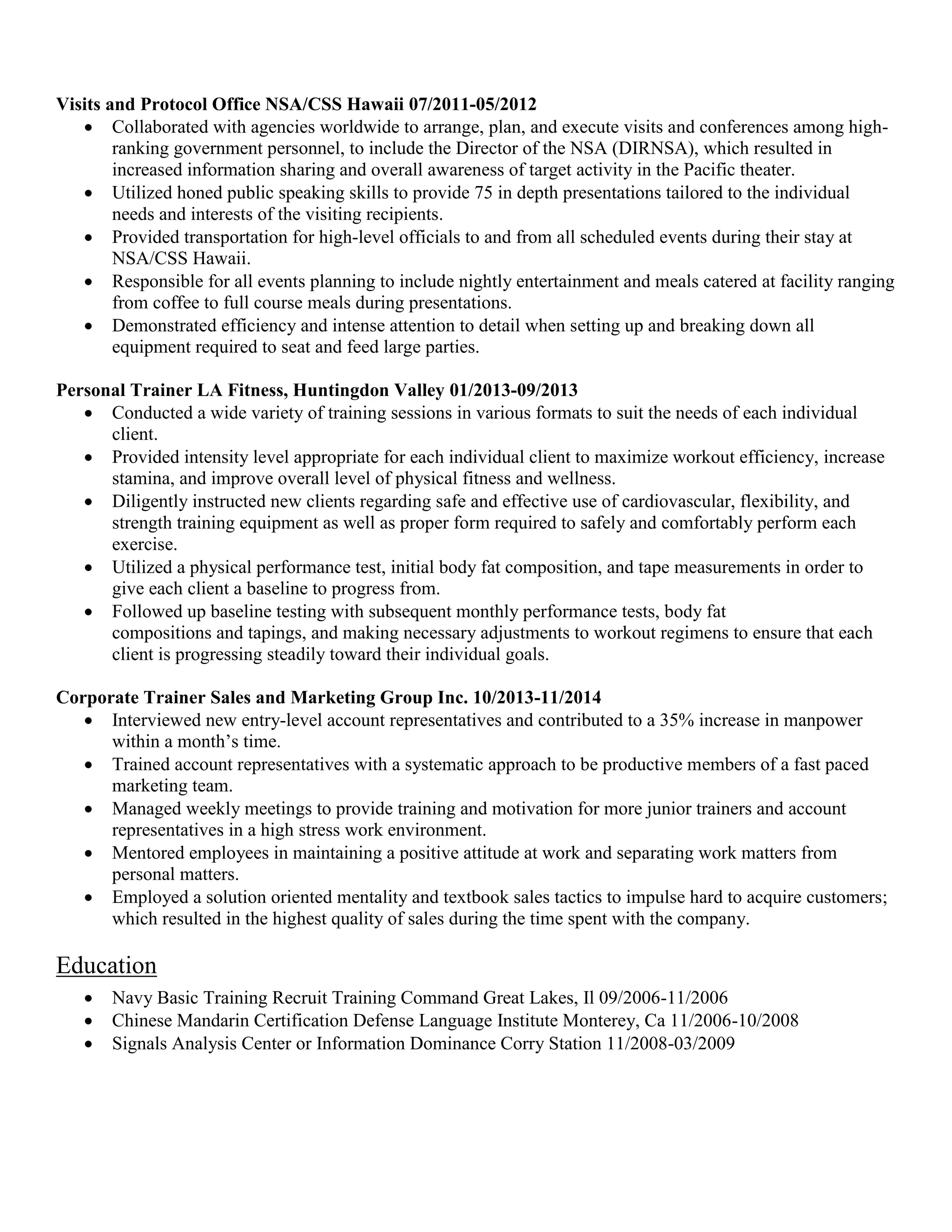 Lacey's Master Chronological Resume | DOCX