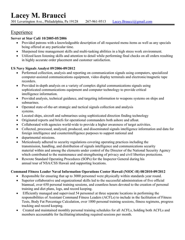 Lacey's Master Chronological Resume | DOCX | Bodybuilding | Sports