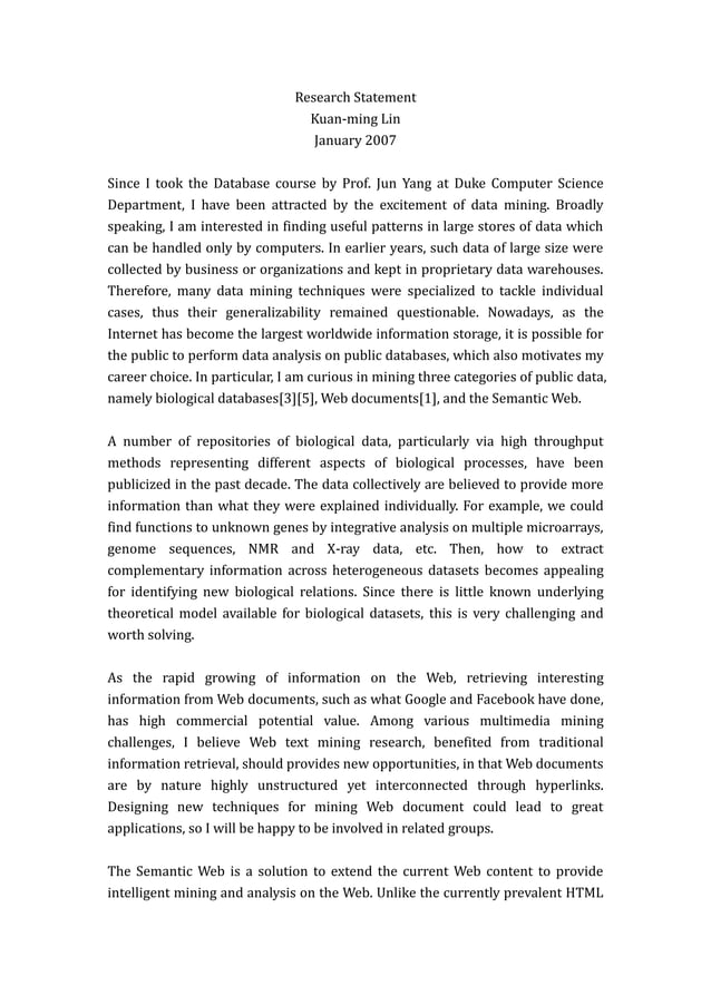 Research Statement | PDF | Databases | Computer Software and Applications