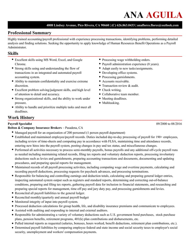 ANA AGUILA Resume | PDF