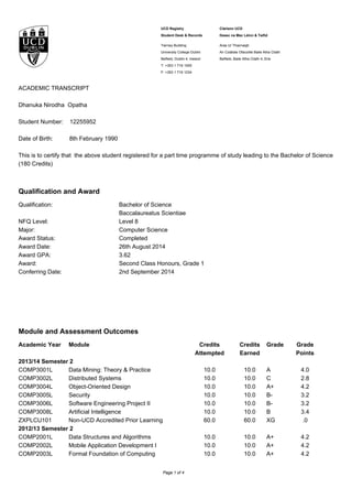 Academic Transcript (1) | PDF