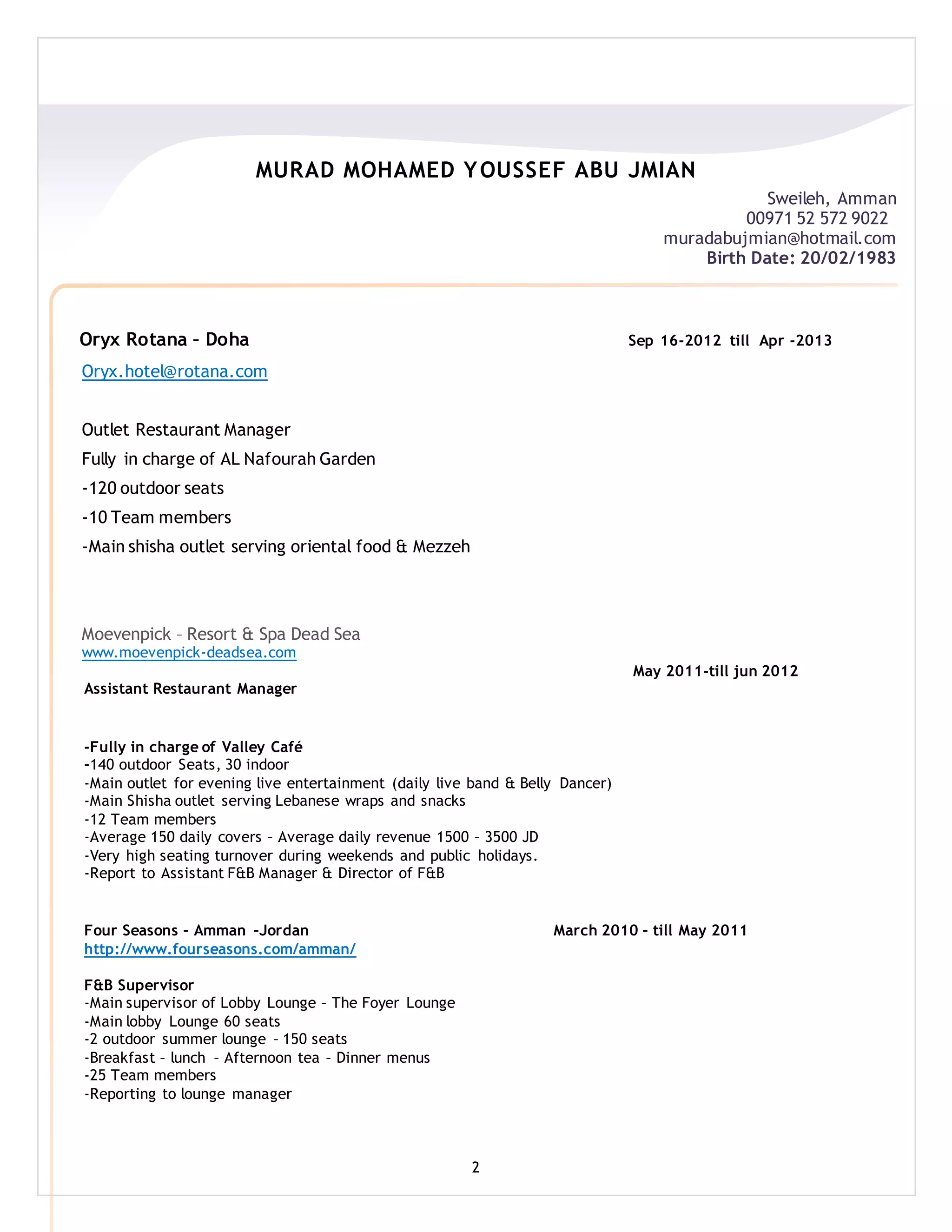 CV Murad jmian(1) - Copy | PDF