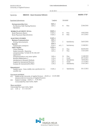 Haaga-Helia Diploma | PDF
