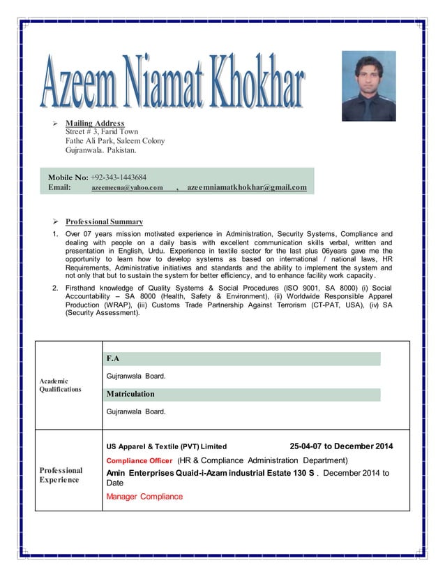azeem CV | DOCX