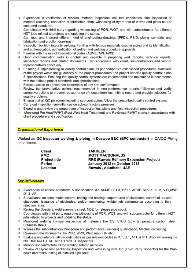 QC WELDING INSPECTOR | PDF