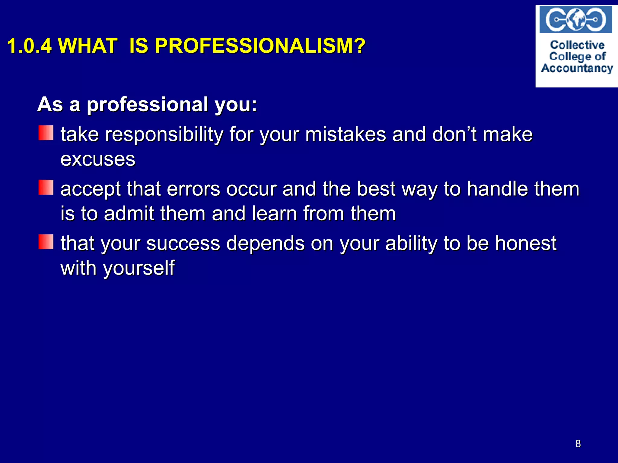Importance of Professionalism | PPT