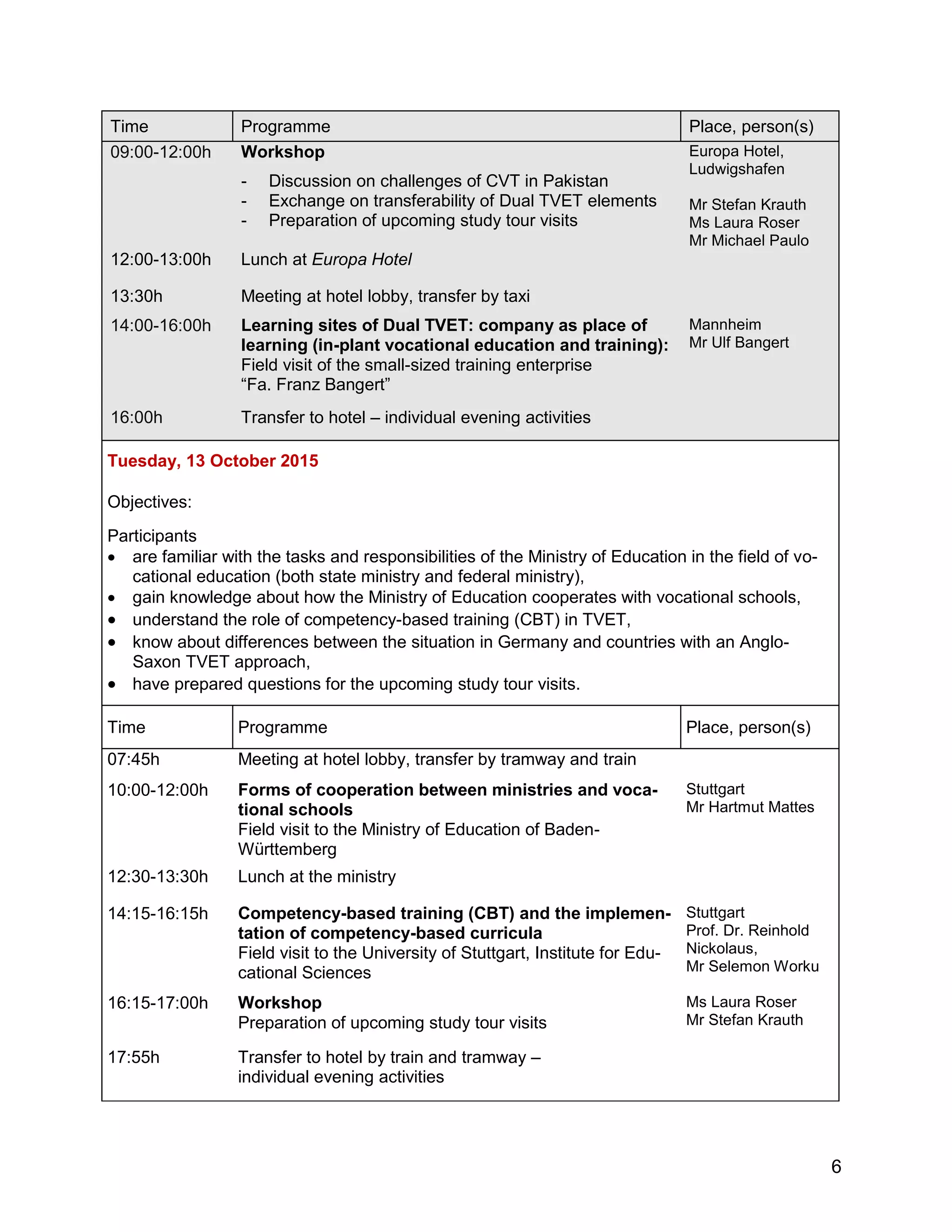 Programme Booklet Tour Dual TVET | PDF