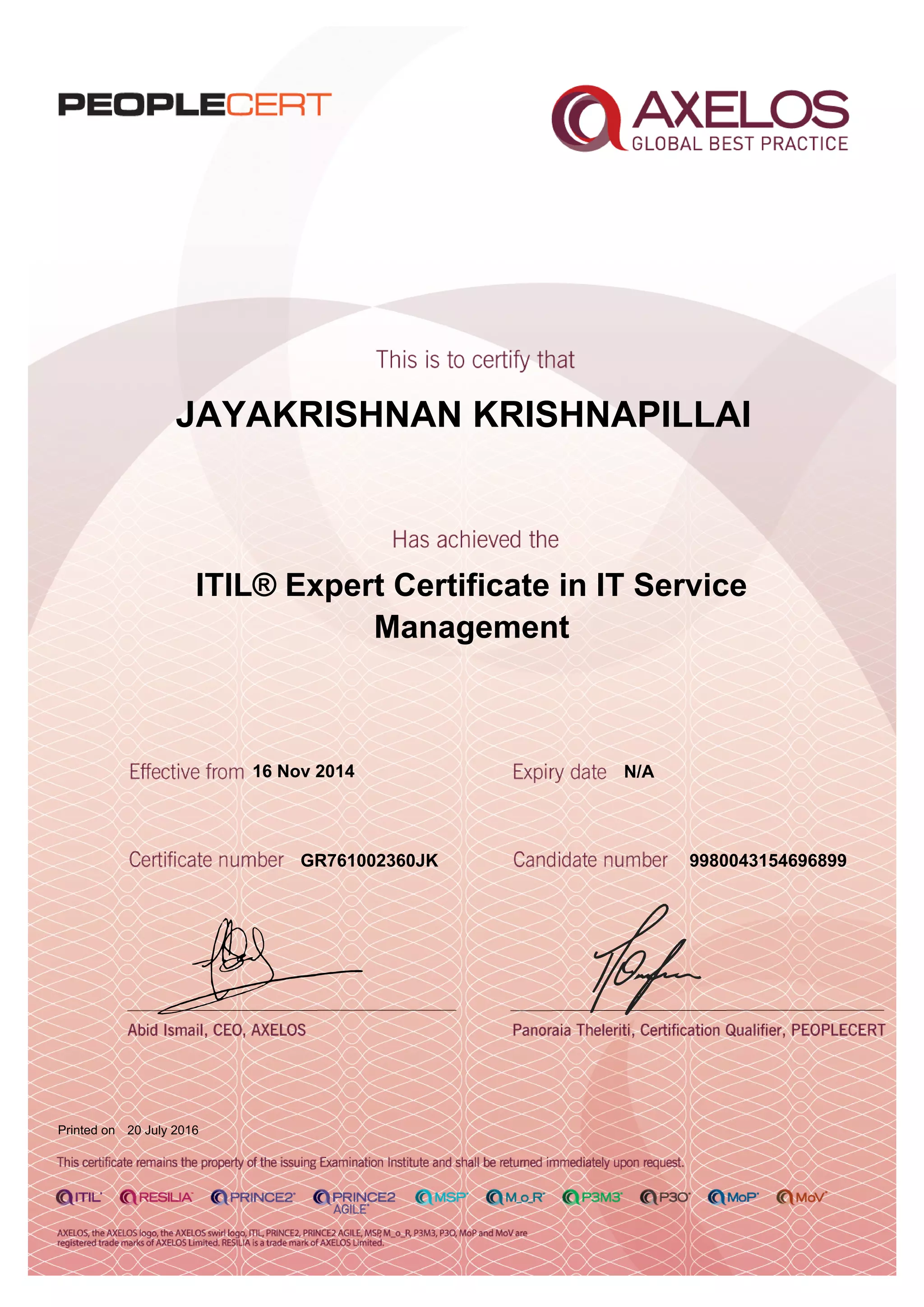 ITIL EXPERT | PDF