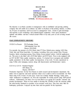 Rob's Resume update 2015 | PDF