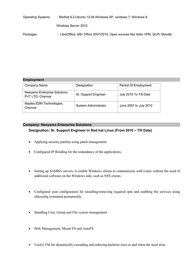 Senthil _Updated _Resume_V1 | DOC | IT and Internet Support | Internet