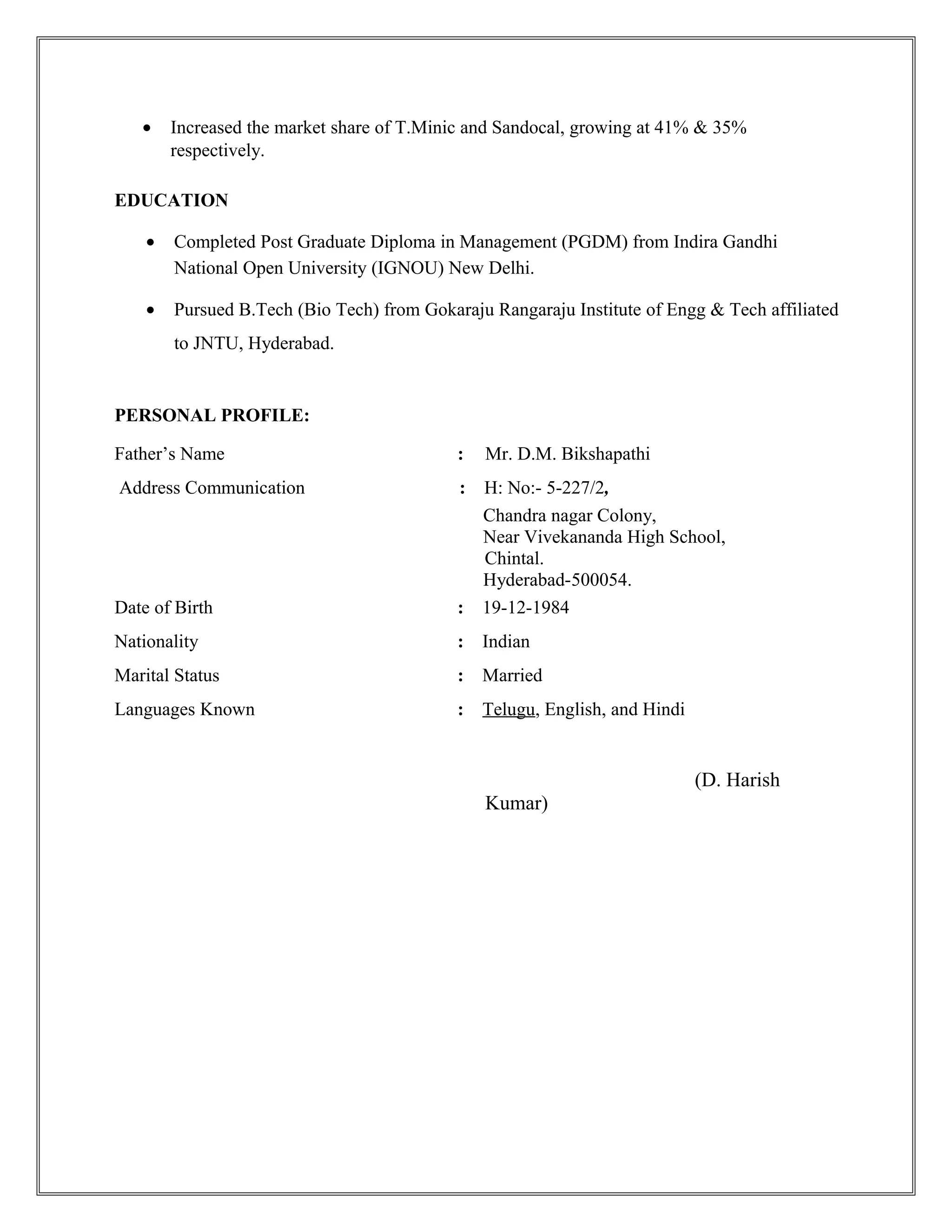 Resume_FMCG | PDF