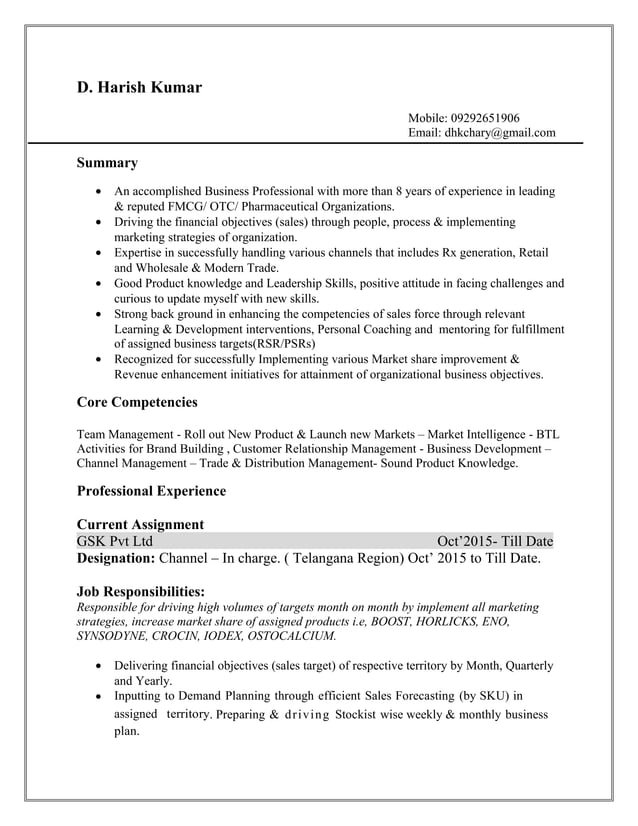 Resume_FMCG | PDF