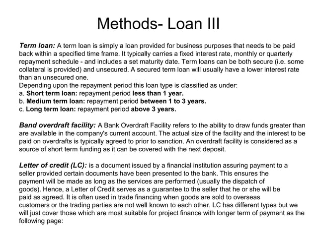 Project financing methods | PPTX