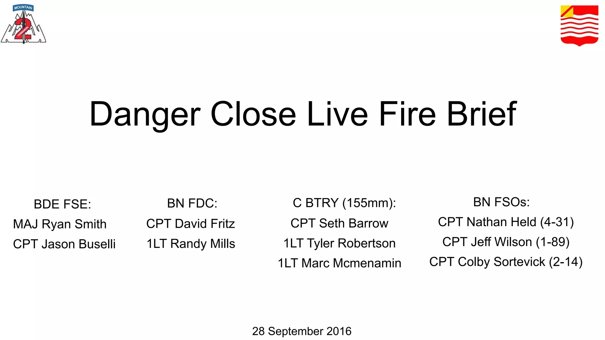 Danger Close Live Fire Brief | PDF