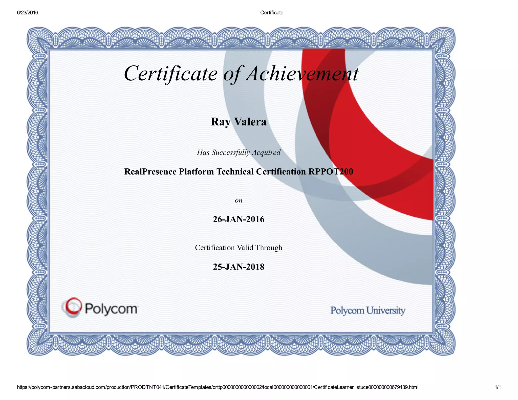 Certificate RPPOT200 | PDF