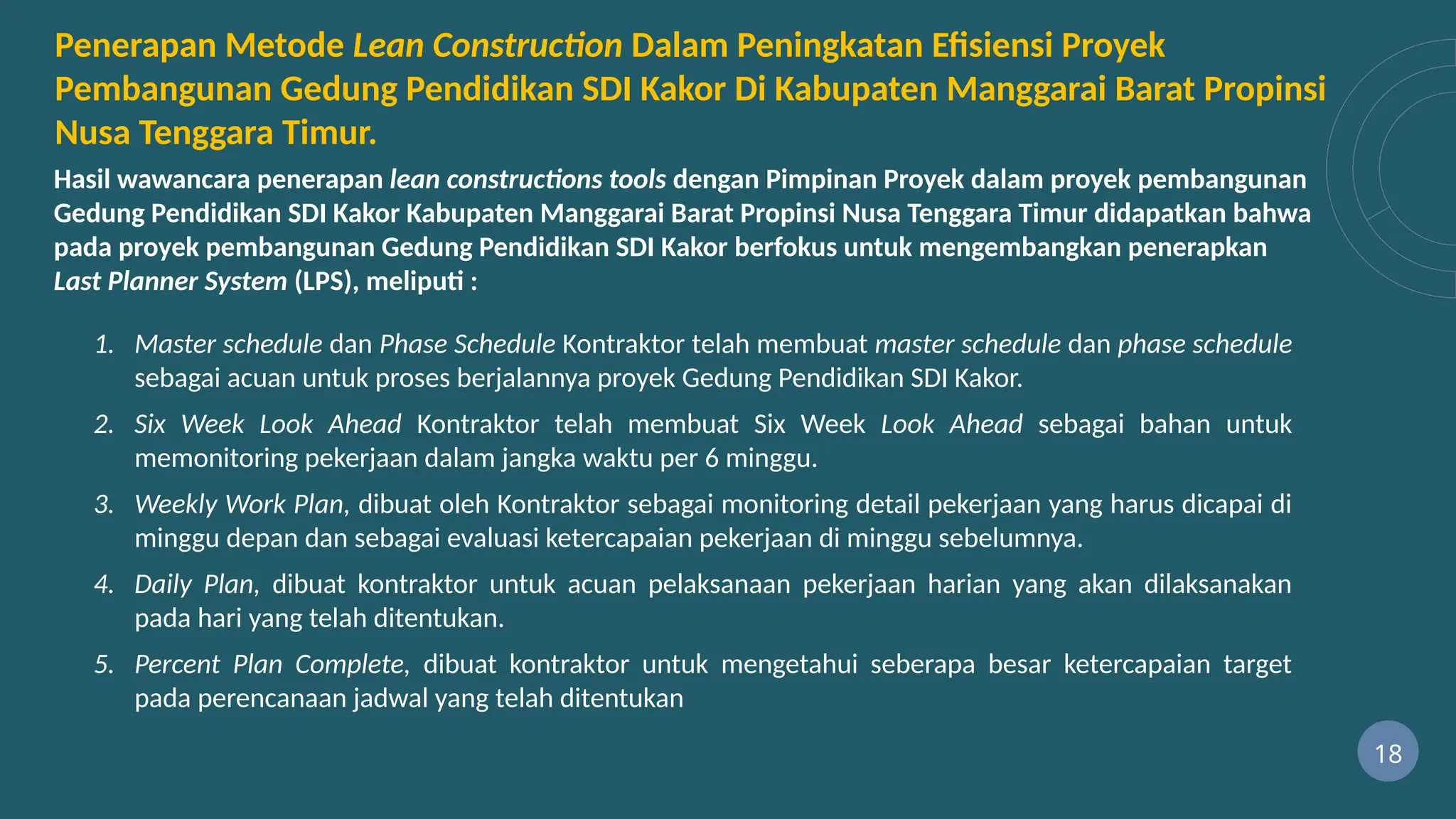 evaluasi penerapan metode lean construction dalam peningkatan efisiensi ...