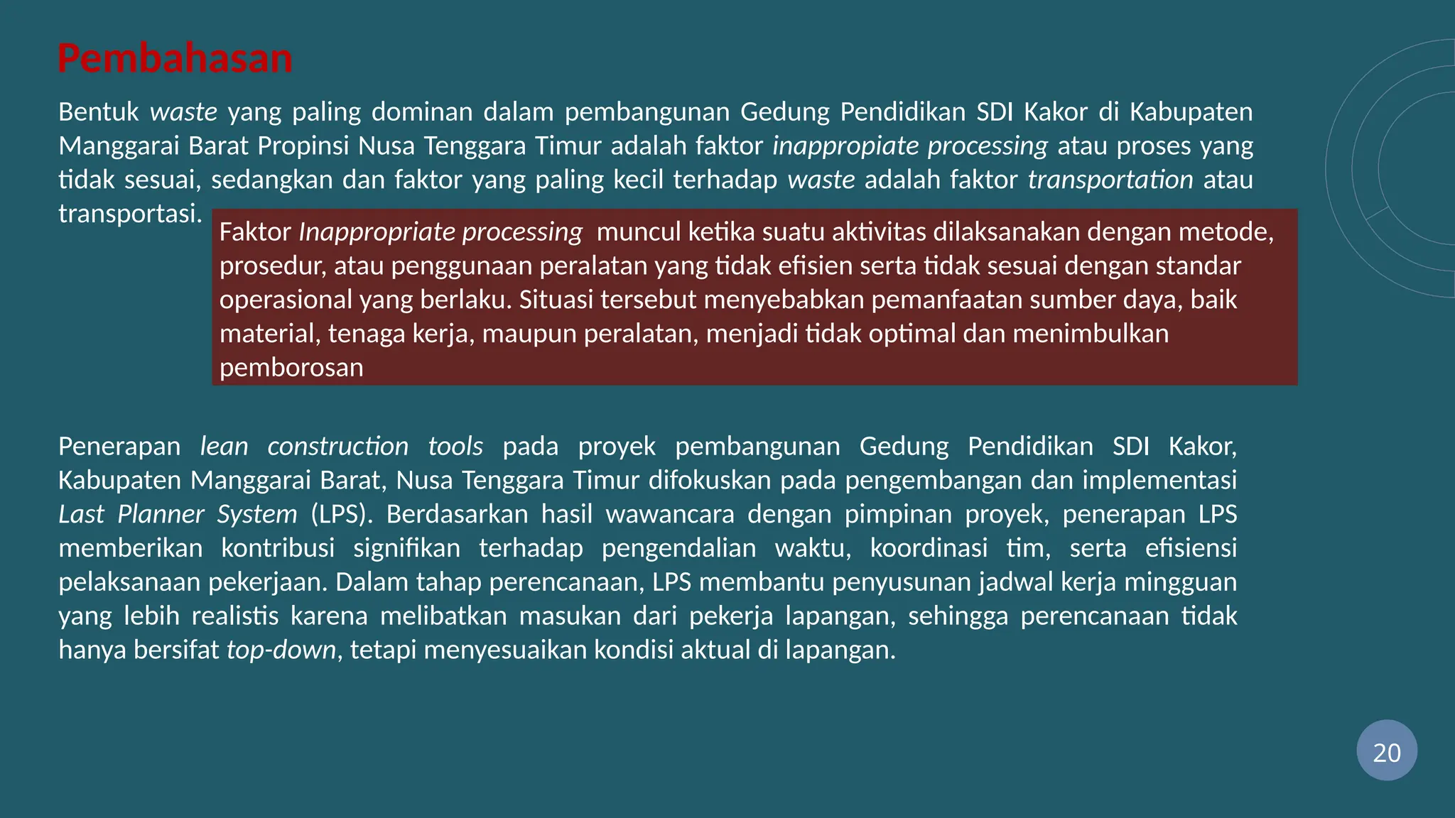 evaluasi penerapan metode lean construction dalam peningkatan efisiensi ...