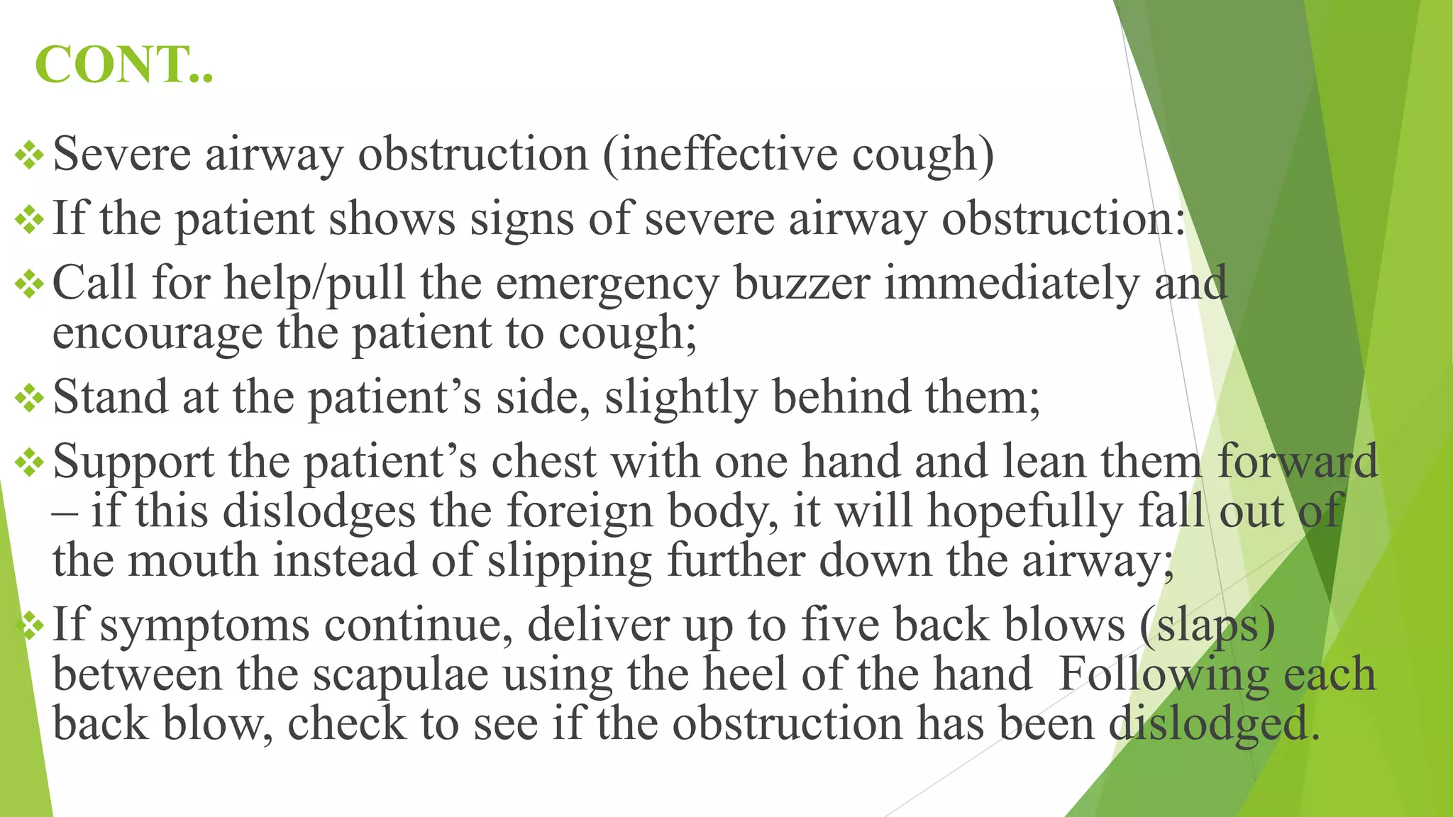 FOREIGN BODY OBSTRUCTION | PPTX
