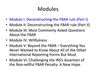 Demystifying the FBAR | PPTX