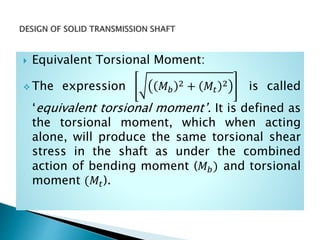 DESIGN OF SOLID TRANSMISSION SHAFT | PPTX
