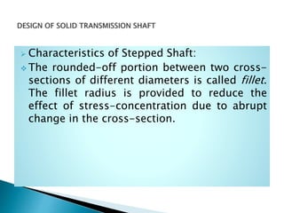 DESIGN OF SOLID TRANSMISSION SHAFT | PPTX