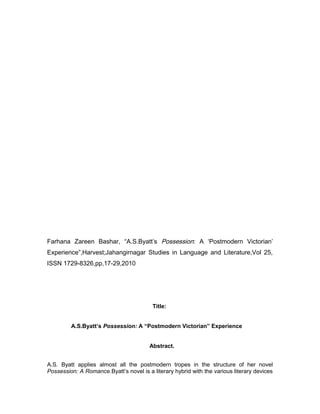 Abstracts of published Research Papers for the Annual Abstract of Pub…