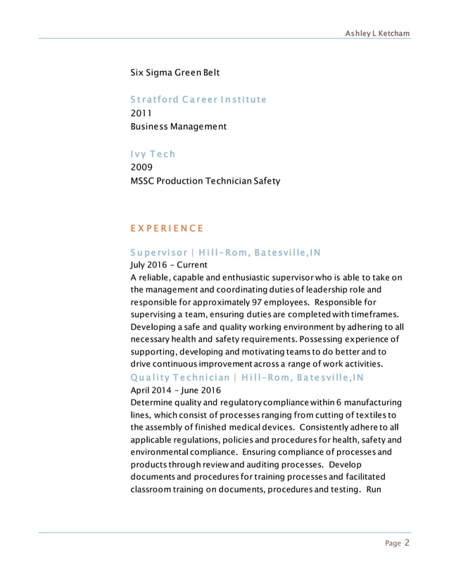 Ashley L Ketcham Resume | DOCX