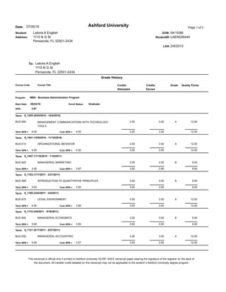 Ashlee Ashford University TRANSCRIPT | PDF