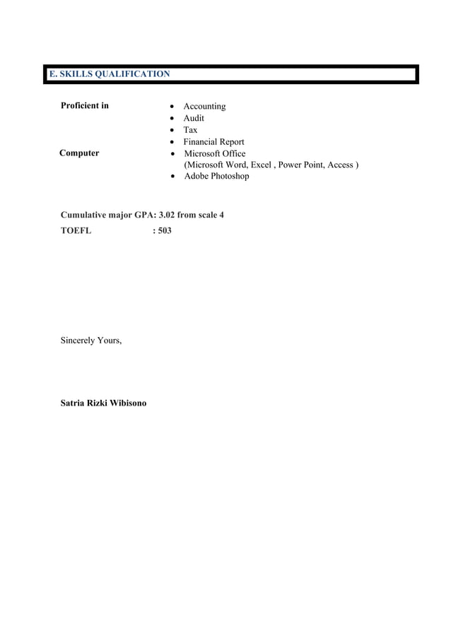 CV Satria | DOC | Technology & Computing