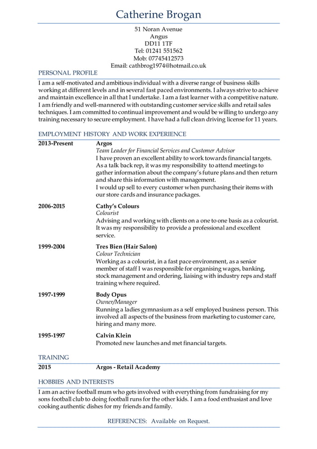 Catherine Brogan CV | DOCX