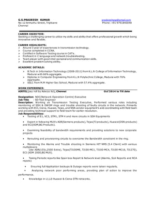 Pradeesh Resume | PDF