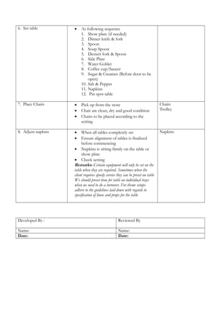 F&b bqt 14_003 how to set a table for a buffet meal | DOC