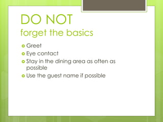 Breakfast Service Sequence | PPTX