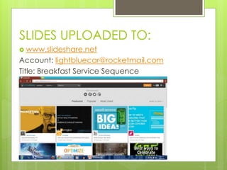 Breakfast Service Sequence | PPTX