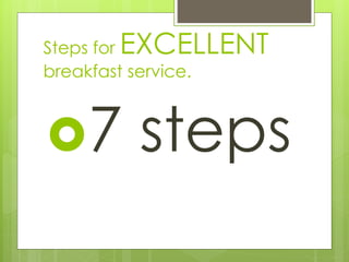 Breakfast Service Sequence | PPTX