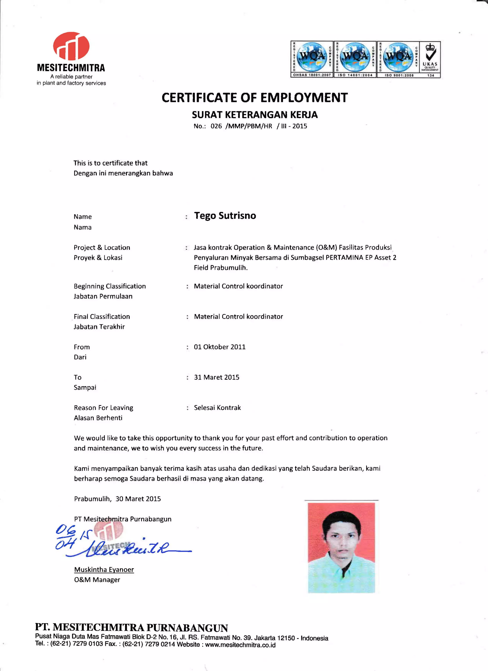 3. certificate pt. mmp | PDF