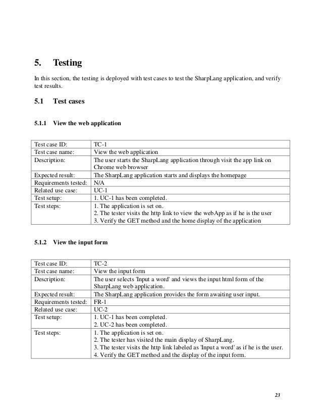 Software development Project Writing