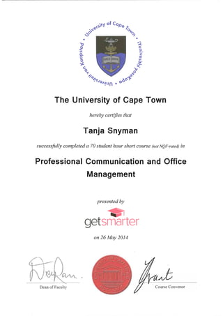 UCT Certificate | PDF