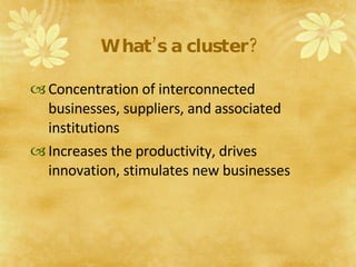 Food & Beverage Cluster | PPT | Industries | Business and Finance