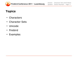 Character Sets and Unicode in Firebird | PDF