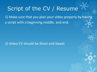 TIPS for making Video Resume effectively , simple but eefective. | PPT ...