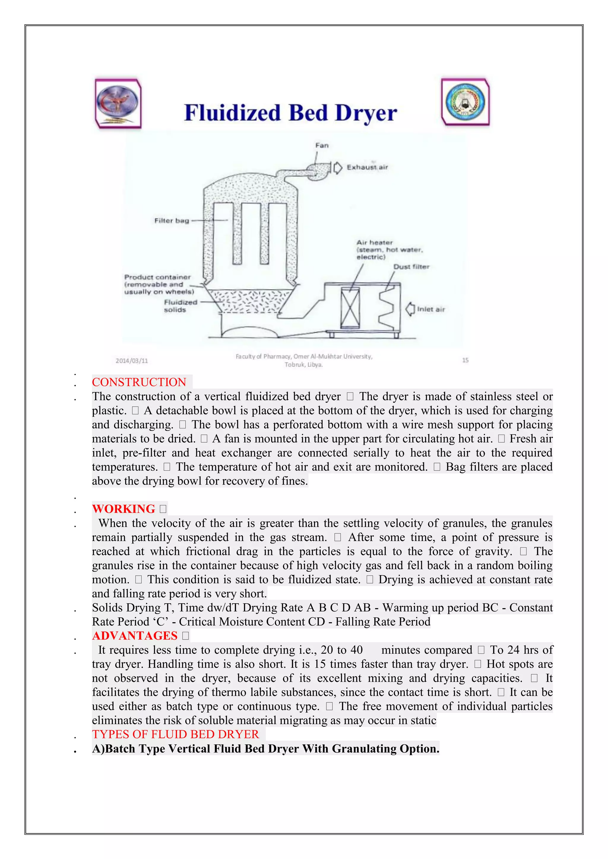 Fbd(Fluidized Bed Dryer) | PDF