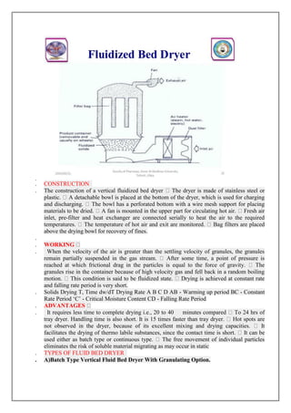 Fbd(Fluidized Bed Dryer) | PDF