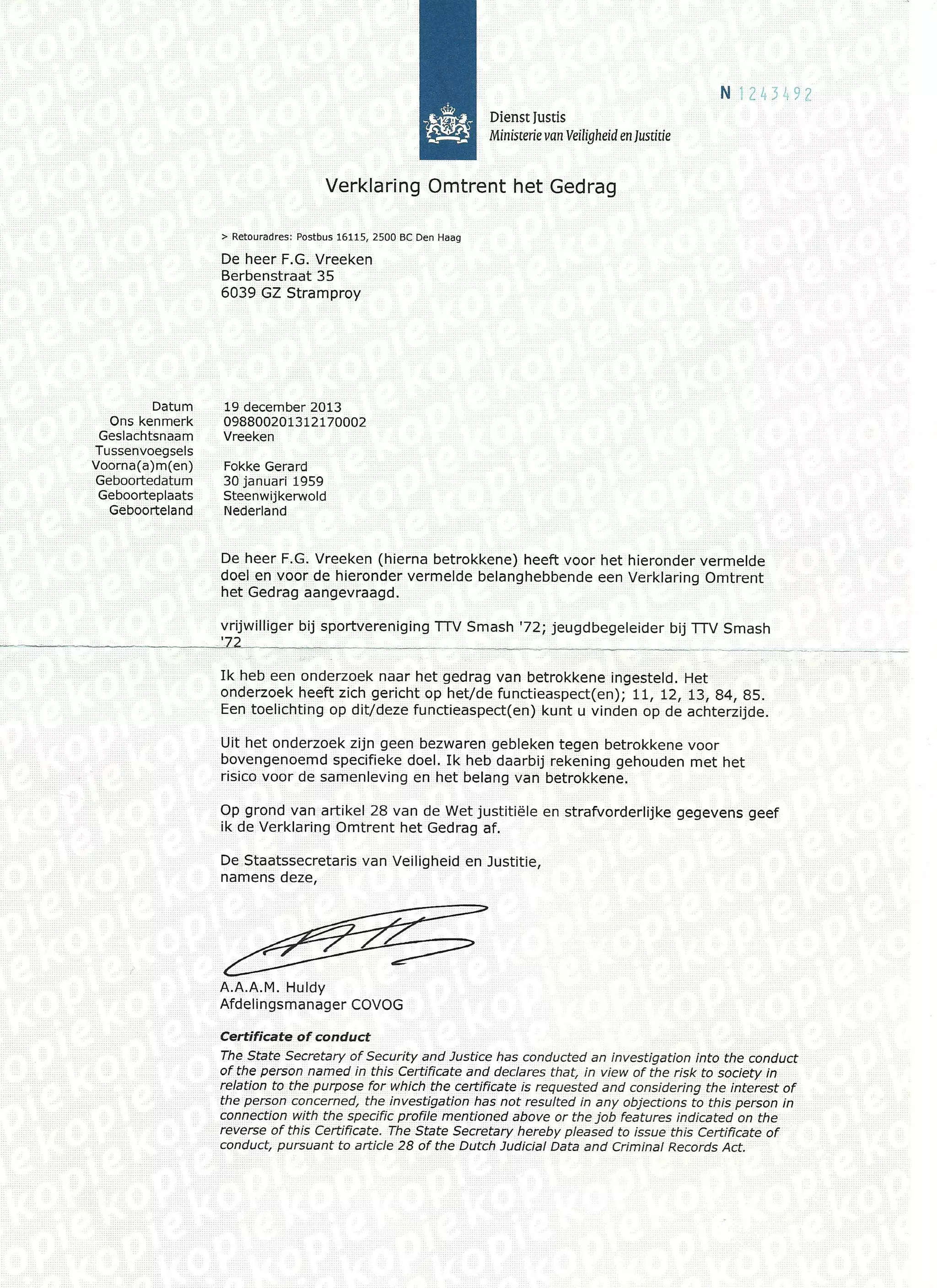 verklaring omtrent gedrag | PDF