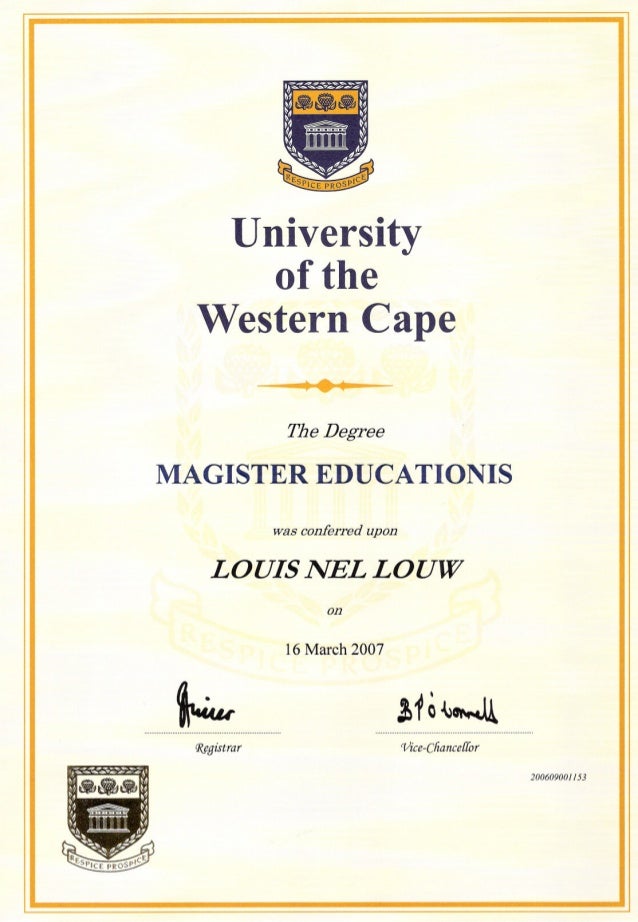 Louis Certificate M.Ed