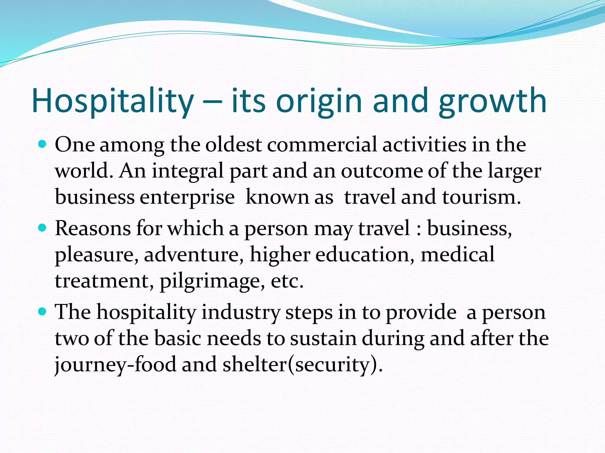 Introduction to Hospitality Industry-Definition & Orign | PPT