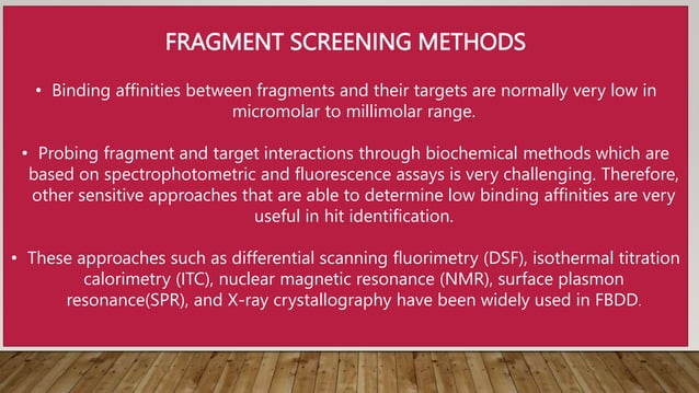 Computer aided drug design Fragment Based Drug Design/ Medicinal Chemistry, In-silico approach ...
